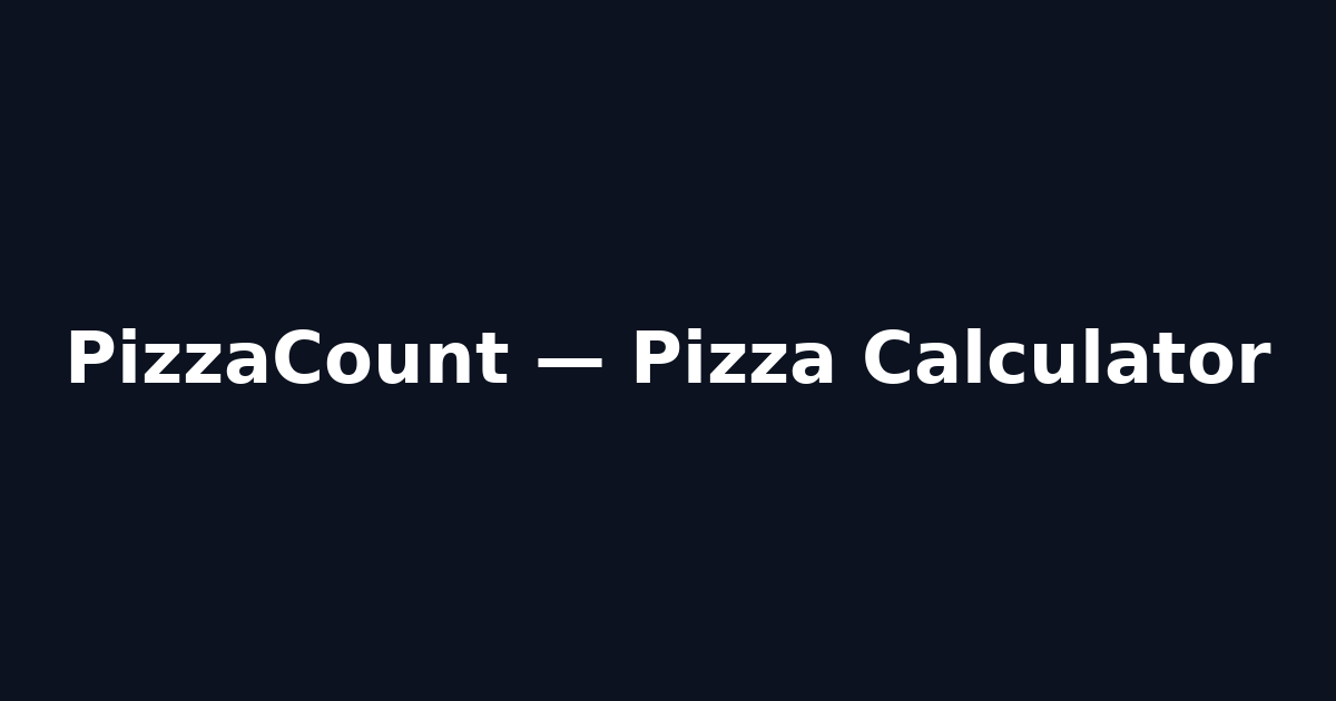 Pizza Count — Pizza Calculator (How many pizzas to order)